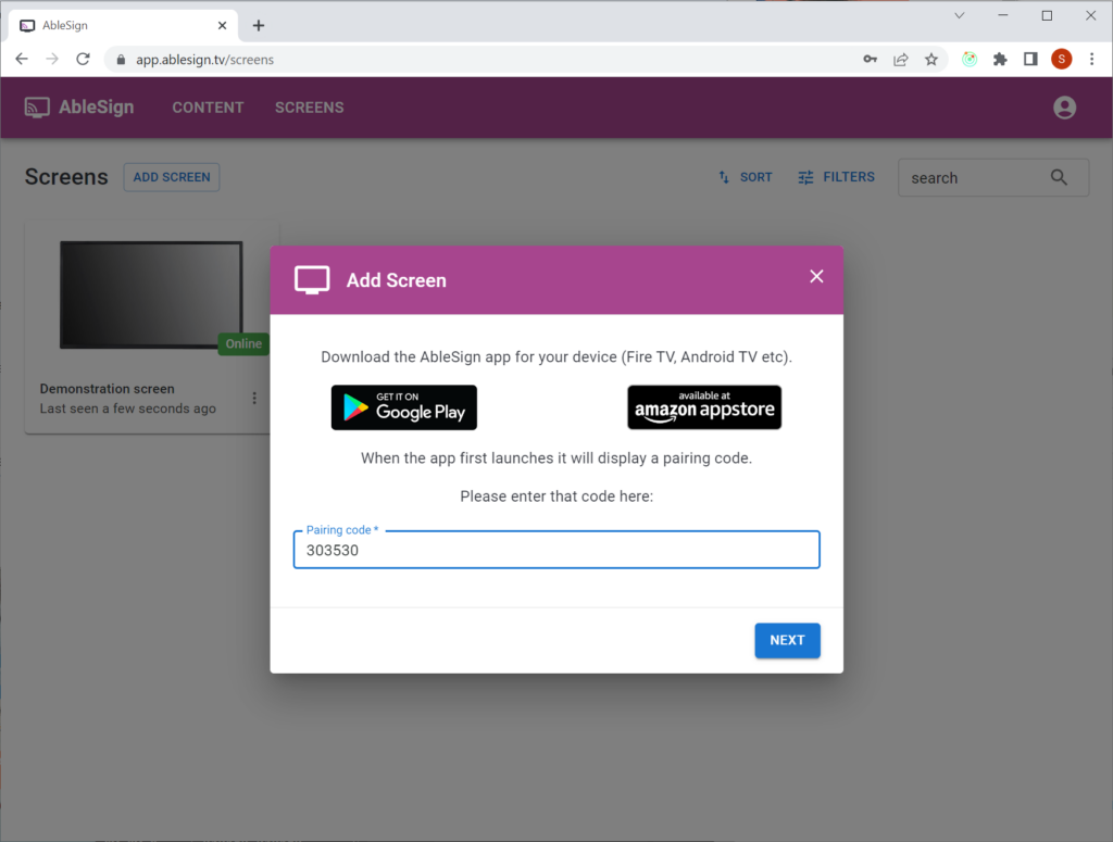 How to setup a new digital signage screen