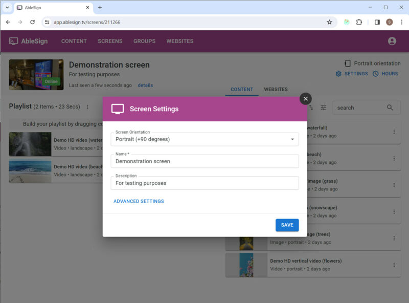 How to display content on your digital signage screen