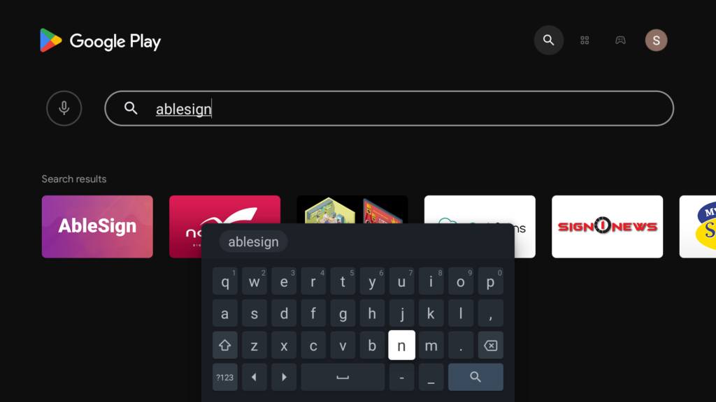 How to install AbleSign on an AndroidTV