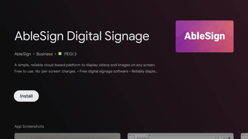 Free digital signage on Android - AbleSign