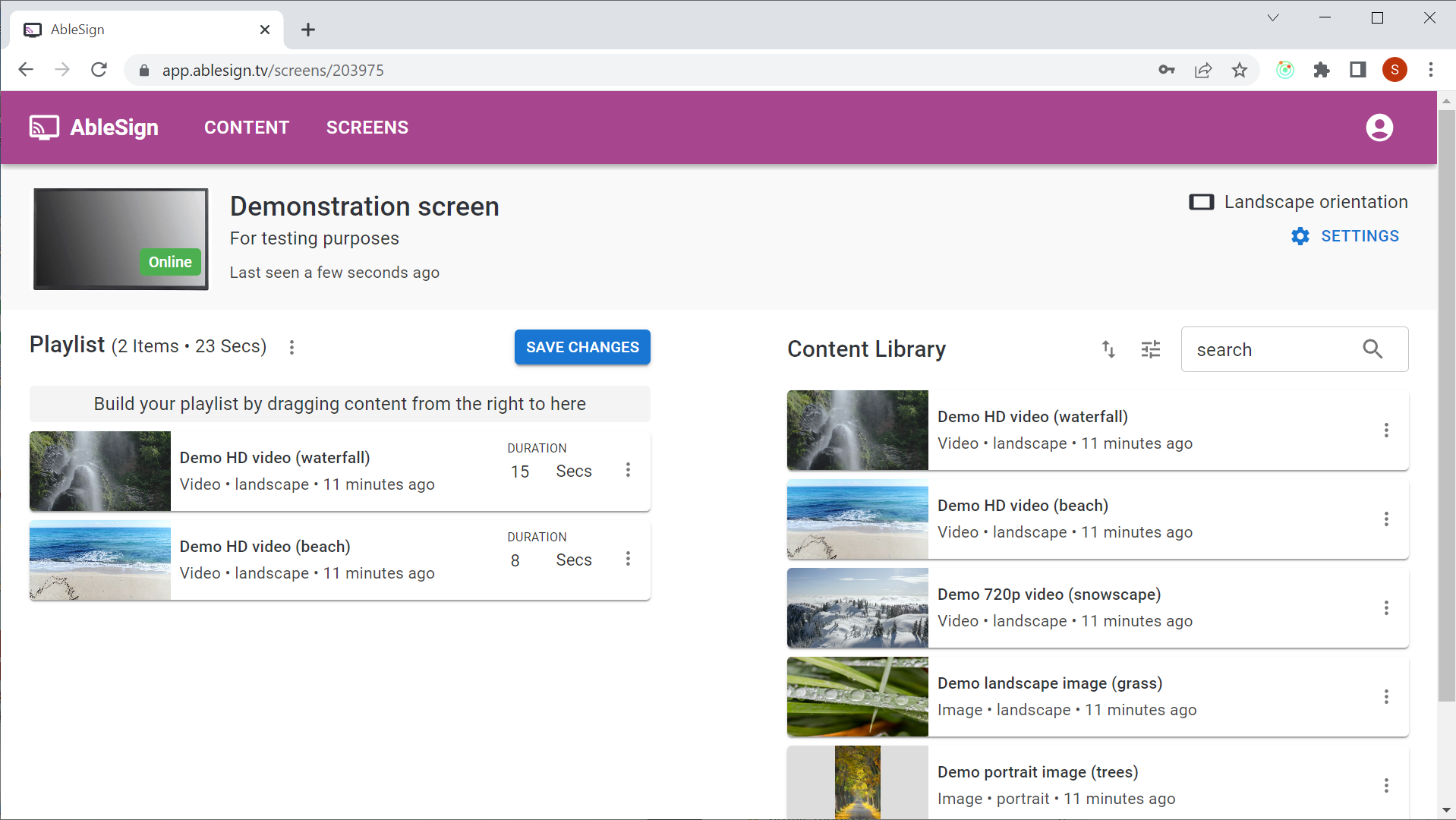 How to display content on your digital signage screen