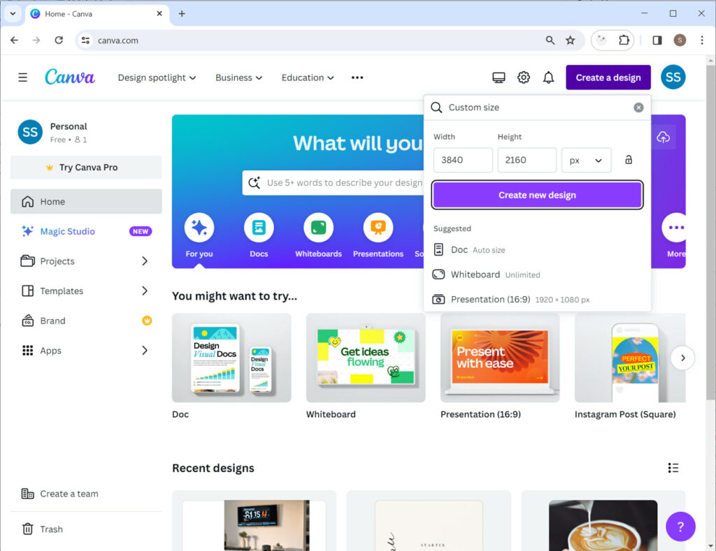 Create a digital menu board in Canva