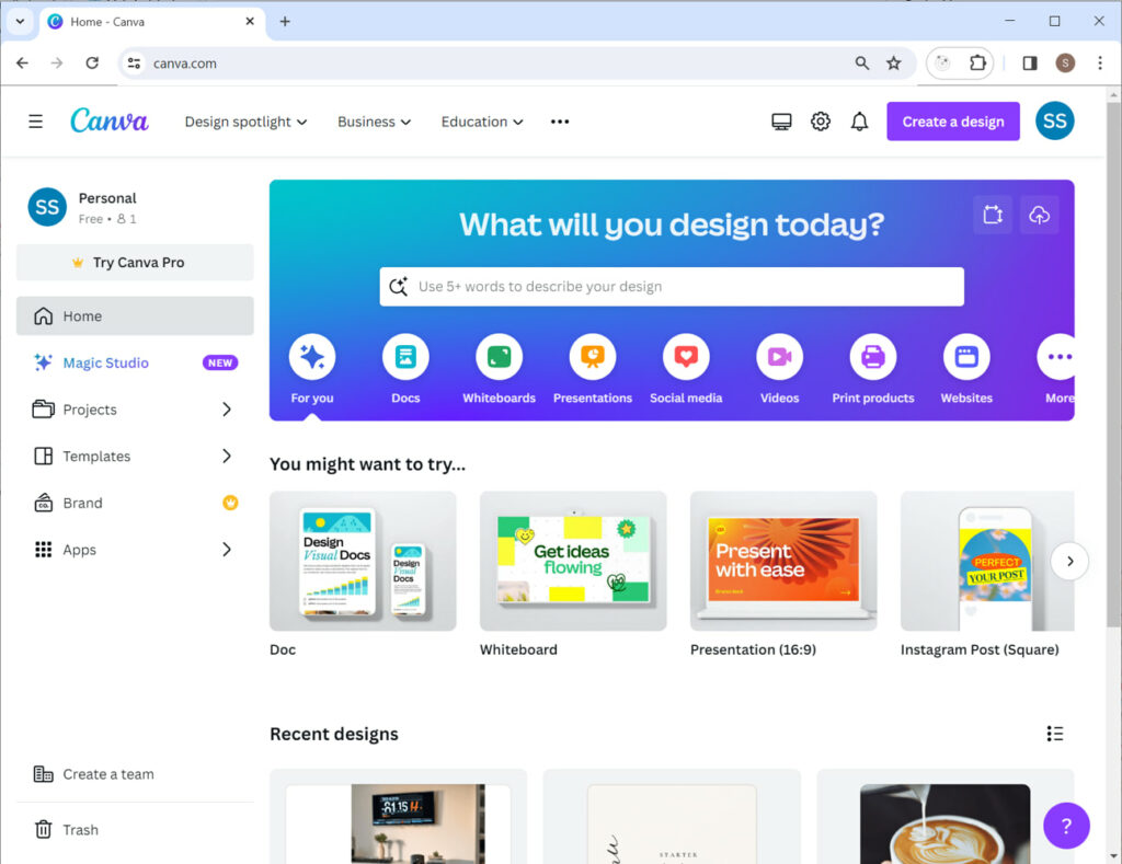 Create a digital menu board in Canva