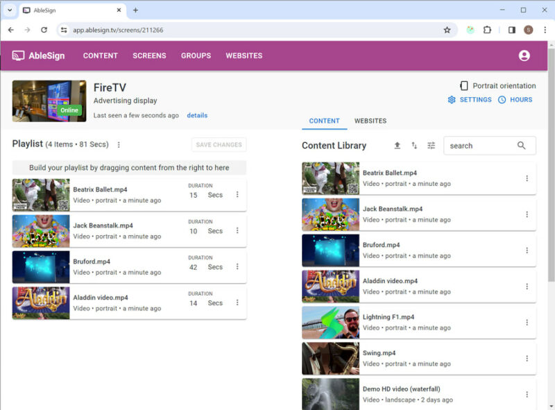 Free digital signage on Android - AbleSign