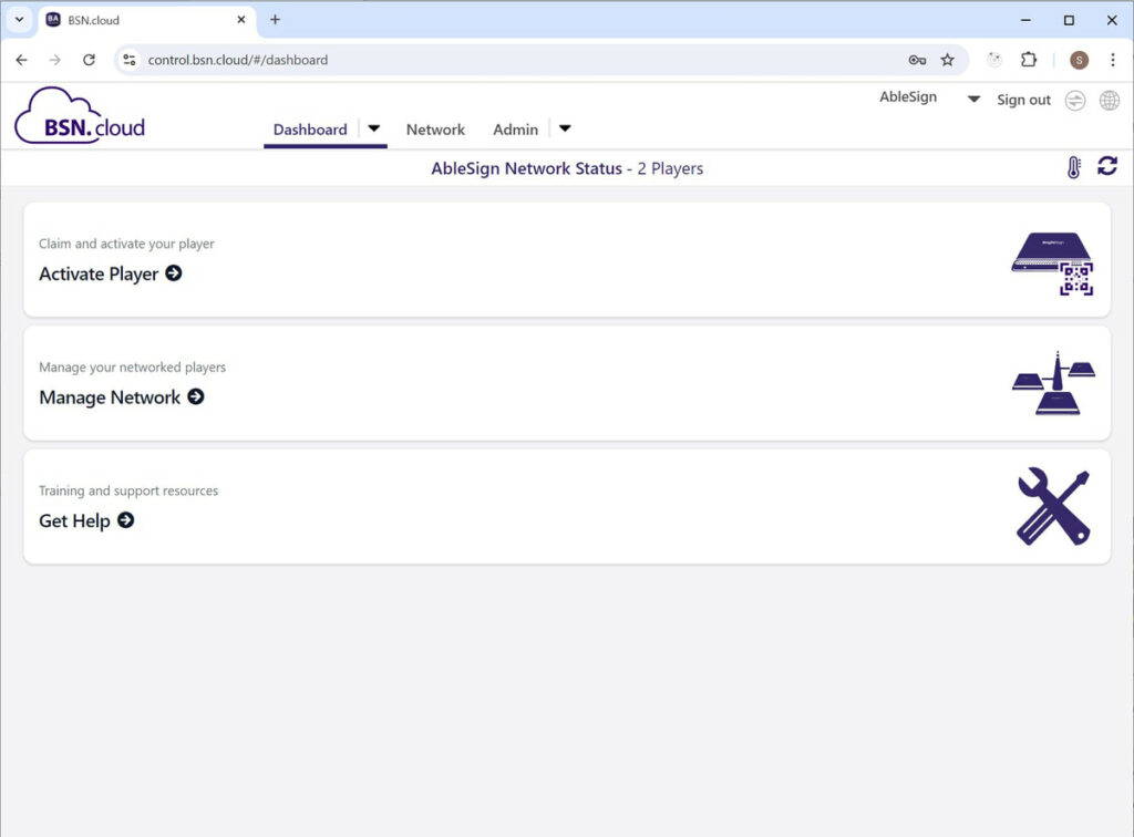 How to setup a BrightSign player using control cloud