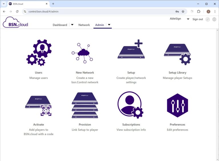 How to setup a BrightSign player using control cloud