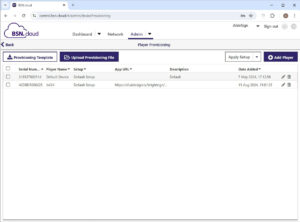 How to setup a BrightSign player using control cloud