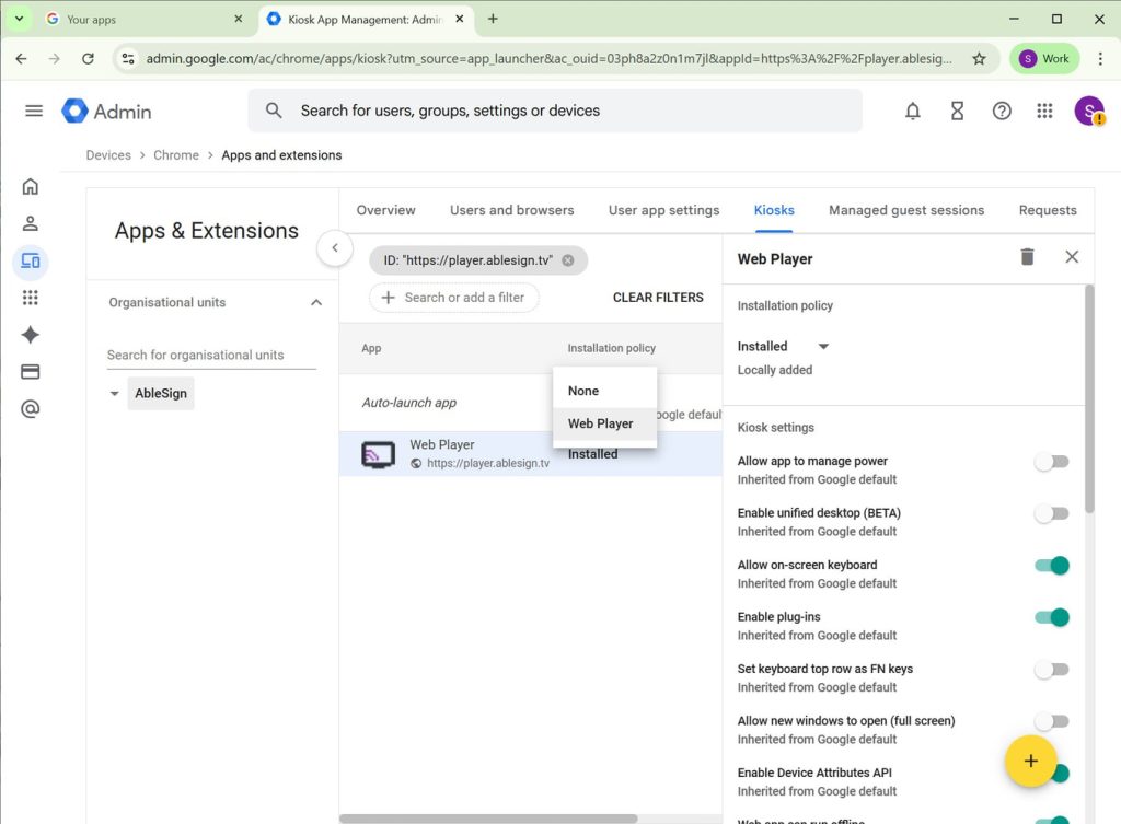 How to install AbleSign on ChromeOS