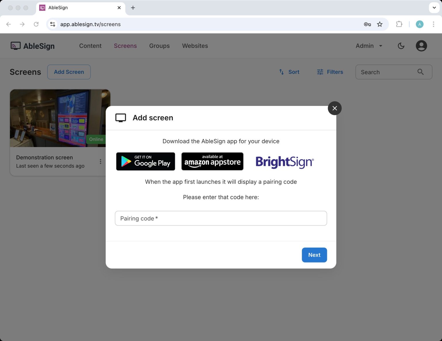 How to setup a new digital signage screen