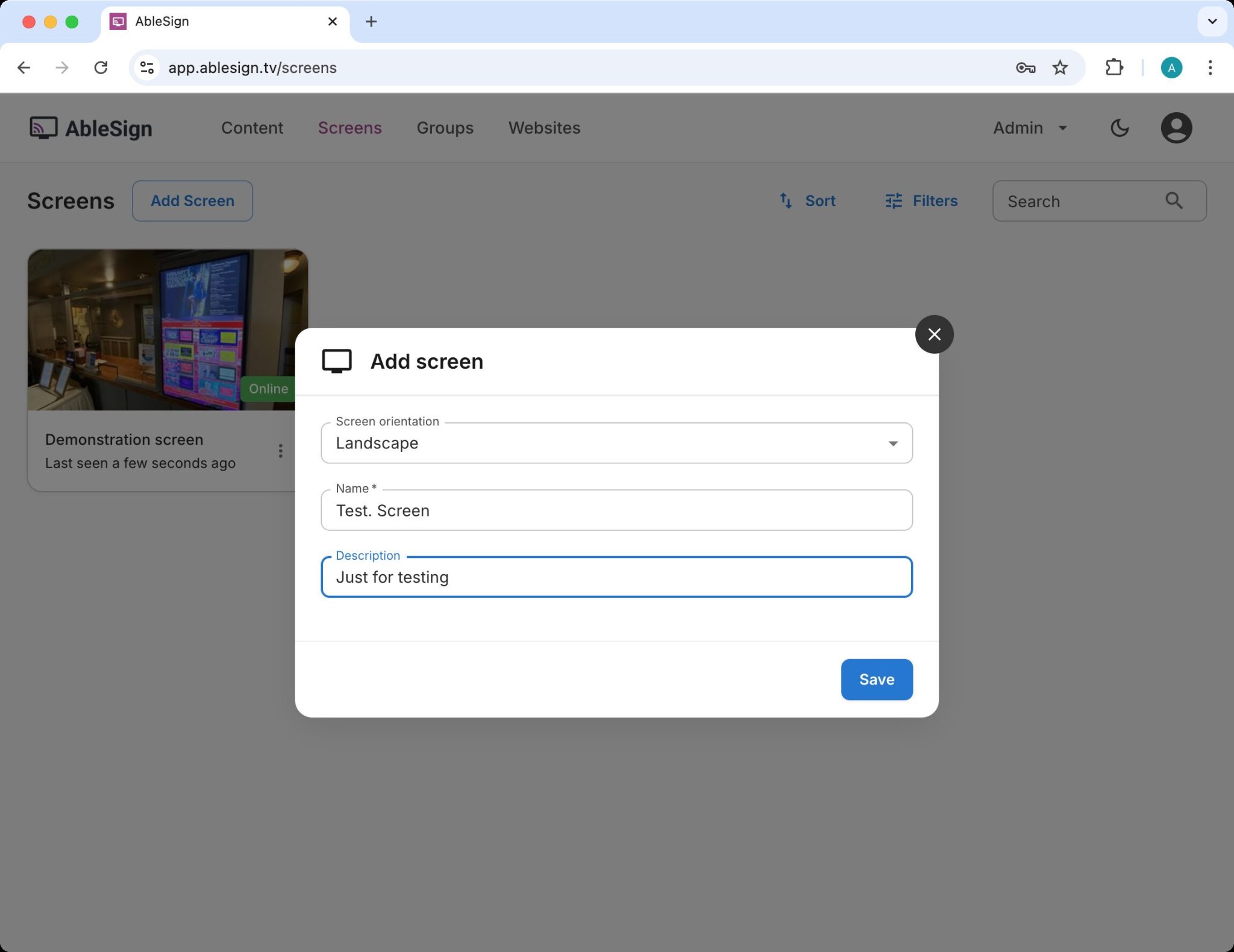 How to setup a new digital signage screen